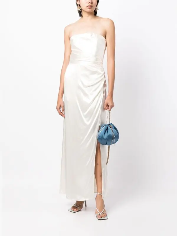 REFORMATION Barrow Gathered Silk Dress