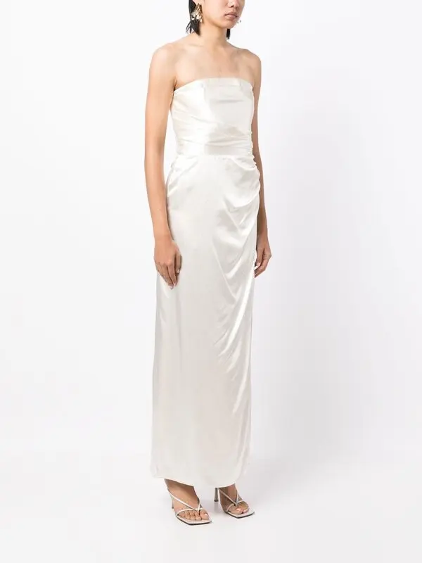 REFORMATION Barrow Gathered Silk Dress