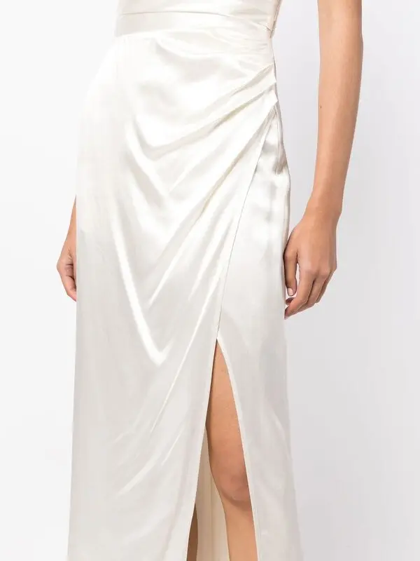 REFORMATION Barrow Gathered Silk Dress