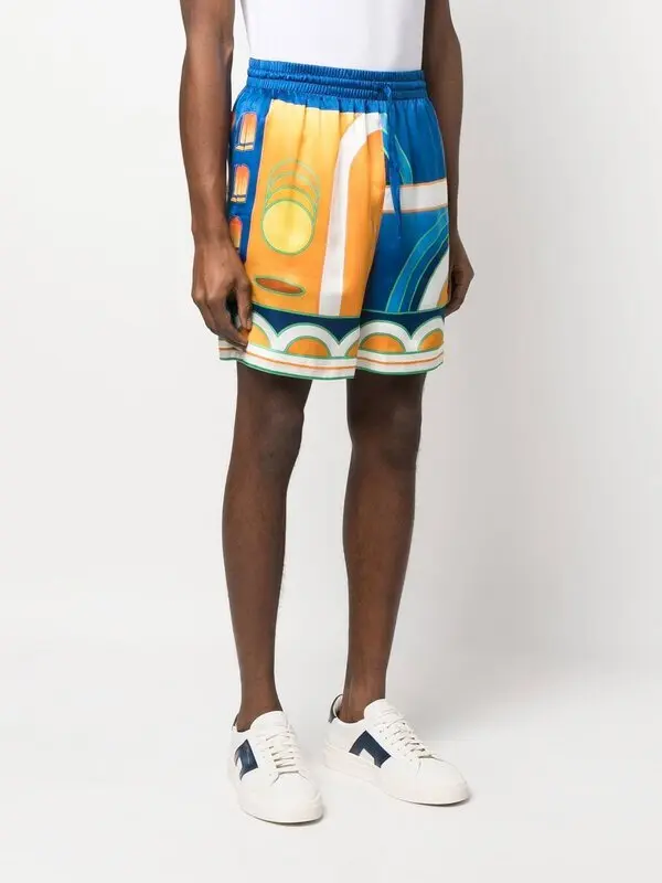 Casablanca Paysage Silk Shorts