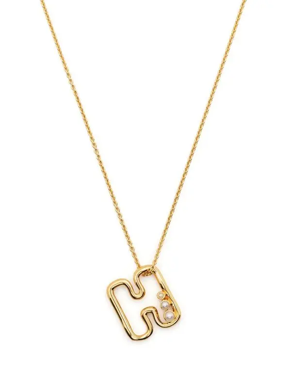MISSOMA Pearl-embellished Initial Pendant Necklace - Gold