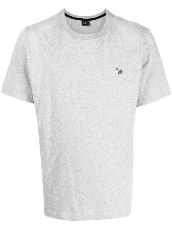 Paul Smith Zebra Embroidered-logo T-shirt - Grey