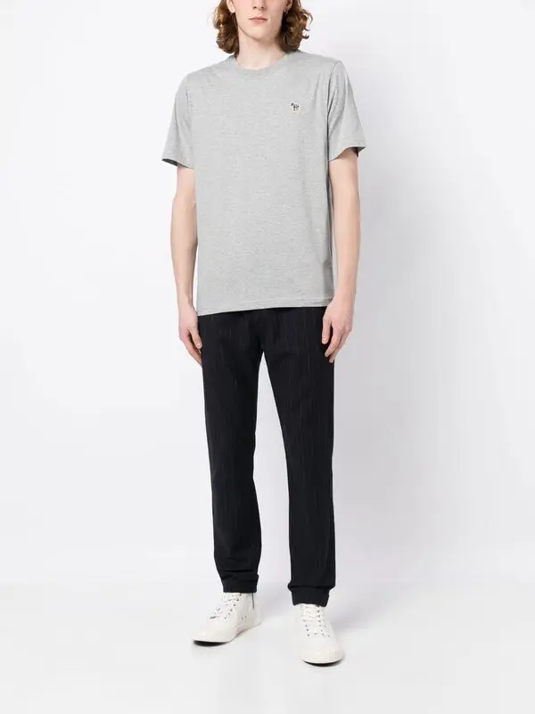 Paul Smith Zebra Embroidered-logo T-shirt - Grey