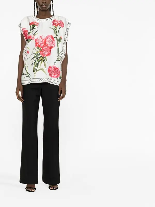 Dolce & Gabbana Floral-print Silk Blouse
