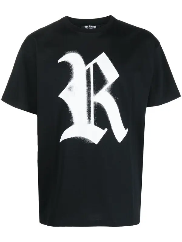 Raf Simons Logo-print Cotton T-shirt - Black