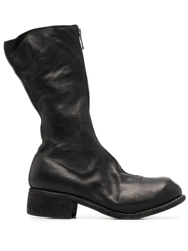 Guidi Front-zip 45mm Leather Boots - Black