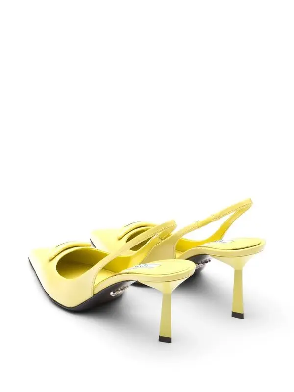 Prada Triangle Logo Slingback Pumps