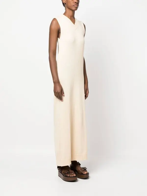 Aspesi Sleeveless Knitted Long Dress - Neutrals