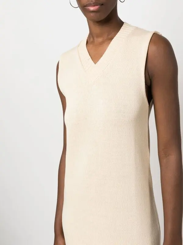 Aspesi Sleeveless Knitted Long Dress - Neutrals