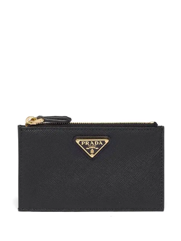 Prada Leather Logo-plaque Card Holder - Black