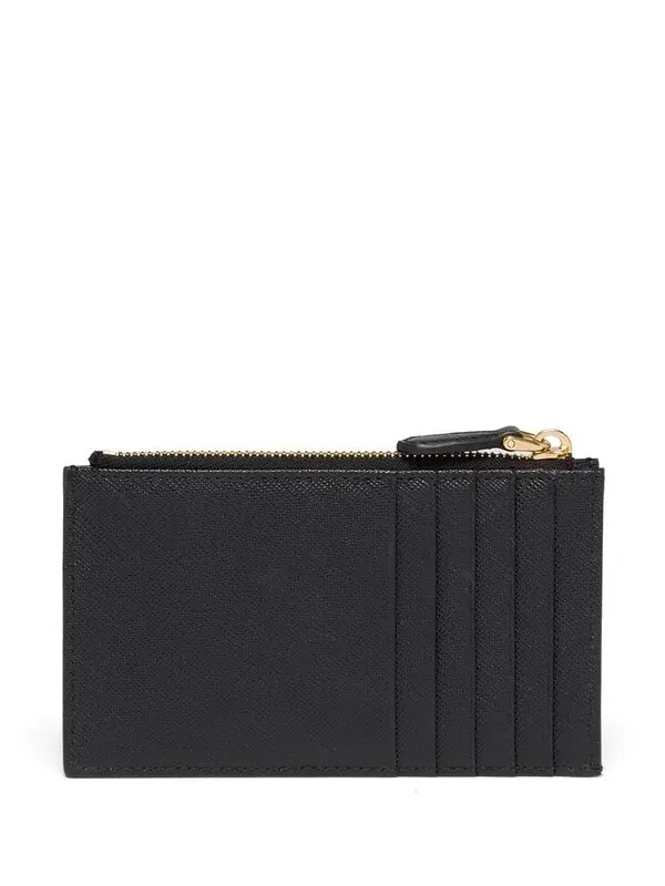 Prada Leather Logo-plaque Card Holder - Black