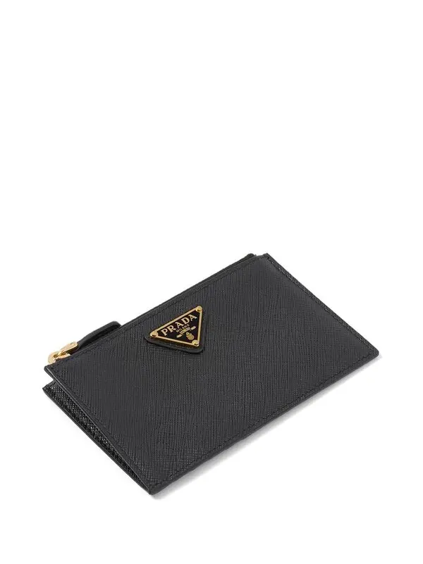 Prada Leather Logo-plaque Card Holder - Black