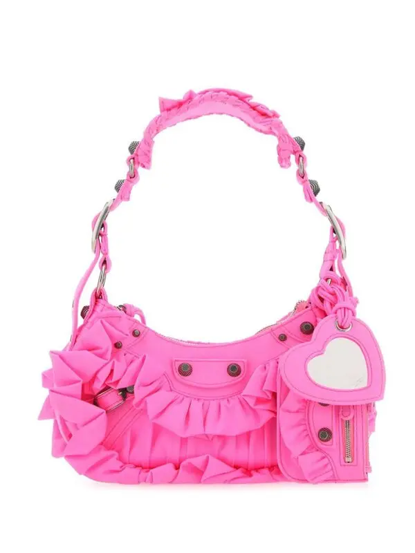 Balenciaga Le Cagole Ruffles Shoulder Bag - Pink