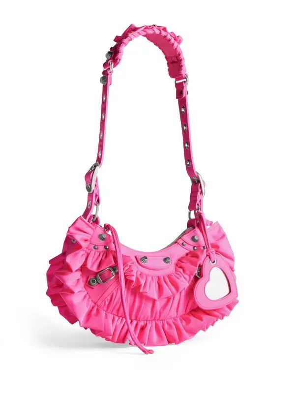Balenciaga Le Cagole Ruffles Shoulder Bag - Pink