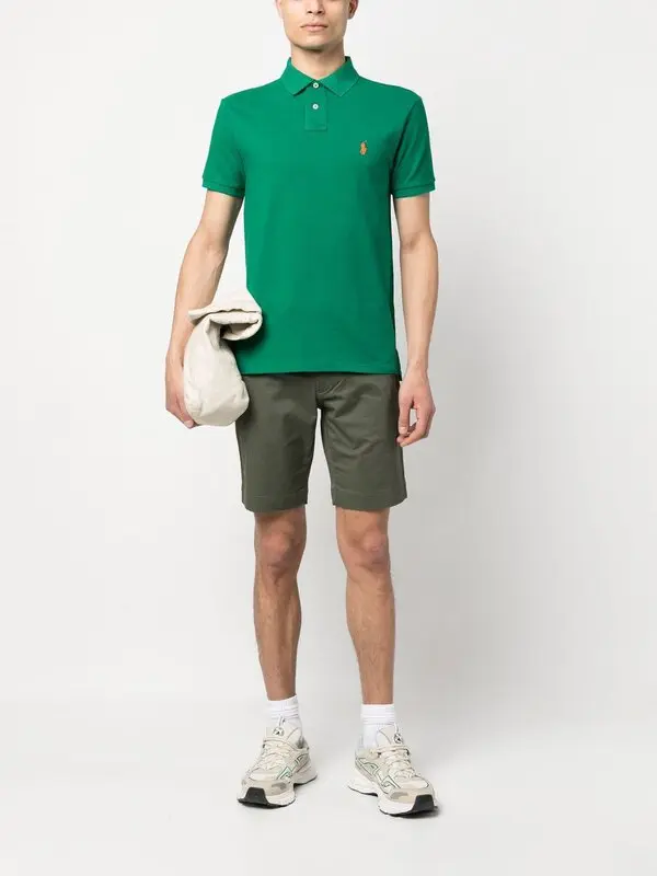 Polo Ralph Lauren Embroidered-logo Detail Polo Shirt - Green