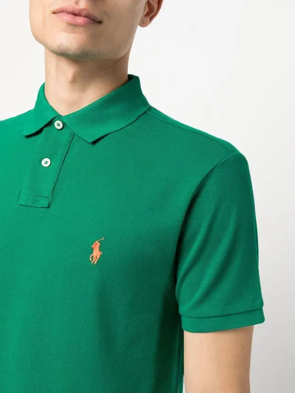 Polo Ralph Lauren Embroidered-logo Detail Polo Shirt - Green