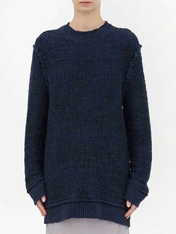 MAISON MARGIELA Woven-knit Crew-neck Jumper - Blue