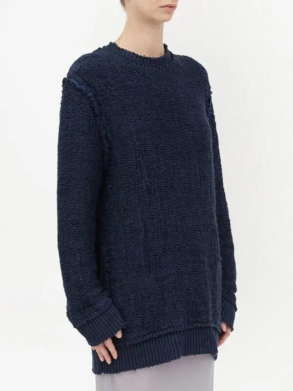 MAISON MARGIELA Woven-knit Crew-neck Jumper - Blue