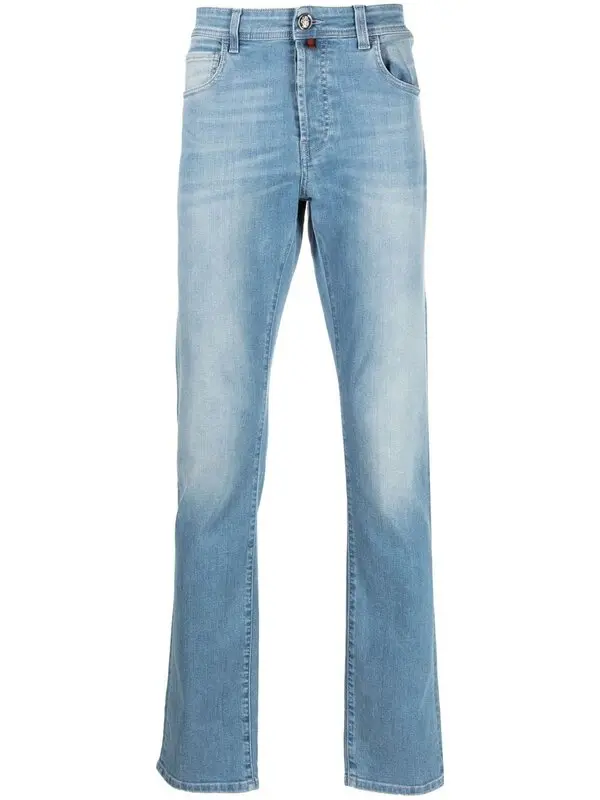 BILLIONAIRE Embroidered Straight-leg Jeans