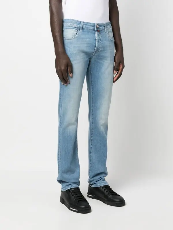 BILLIONAIRE Embroidered Straight-leg Jeans