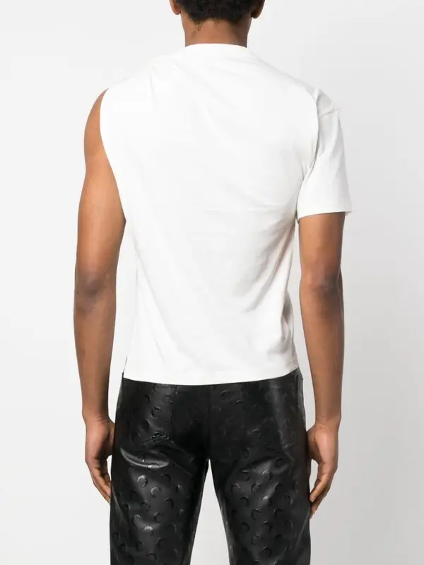 Courreges Asymmetric Twist Jersey T-Shirt - White | Editorialist