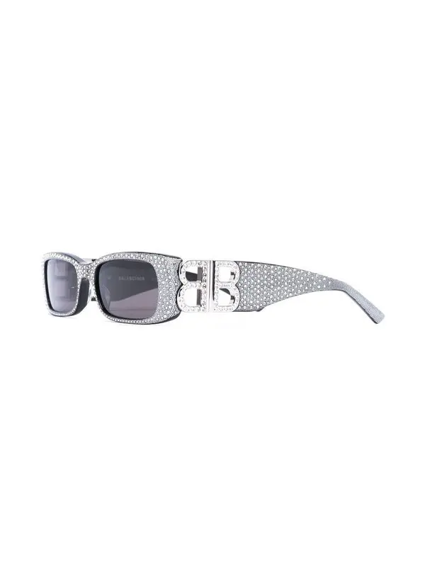 Balenciaga Crystal-Embellished Square-Frame Sunglasses  display picture 3