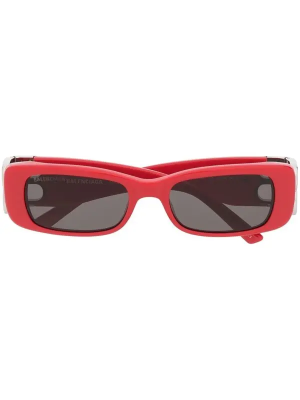Balenciaga Dynasty Rectangle-frame Sunglasses - Red