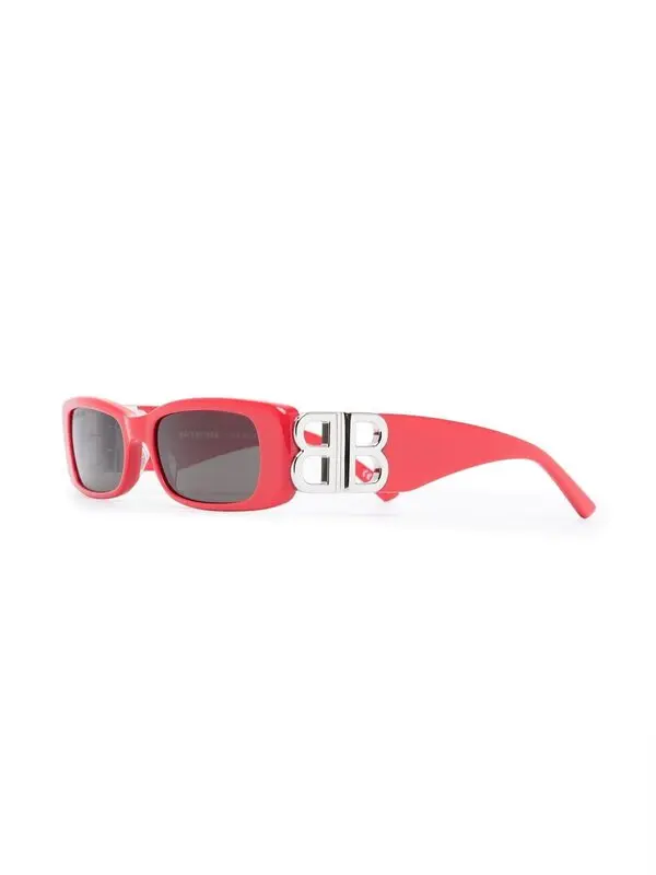 Balenciaga Dynasty Rectangle-frame Sunglasses - Red