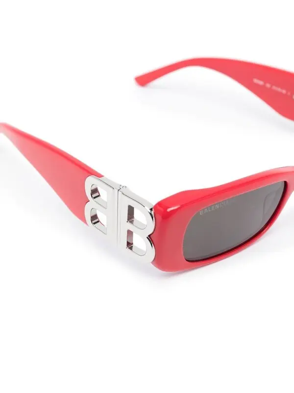Balenciaga Dynasty Rectangle-frame Sunglasses - Red