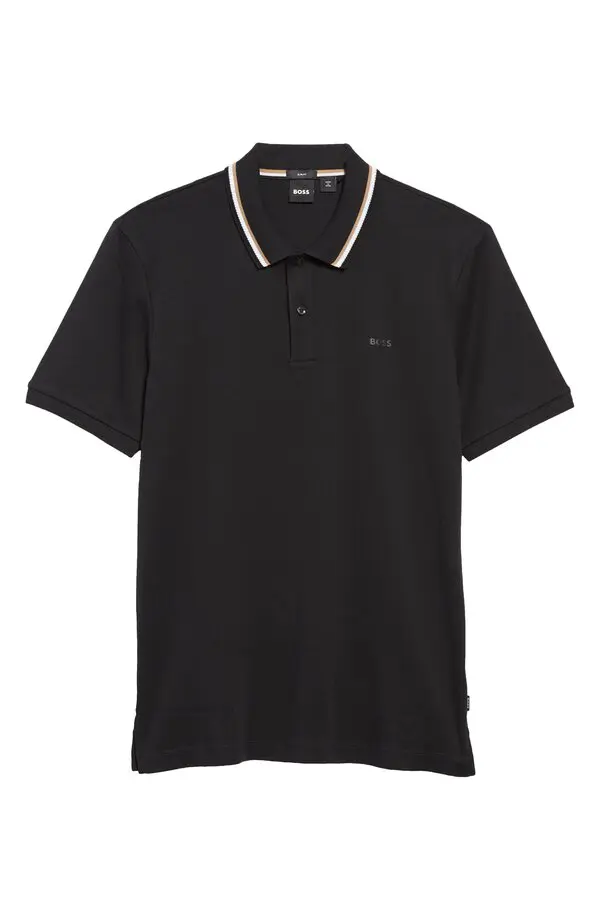 BOSS Penrose Tipped Polo - Black