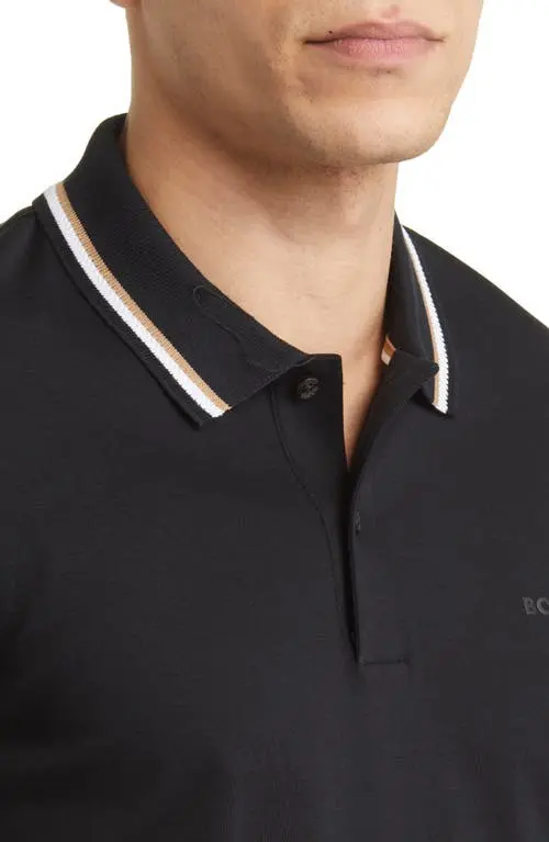BOSS Penrose Tipped Polo - Blk
