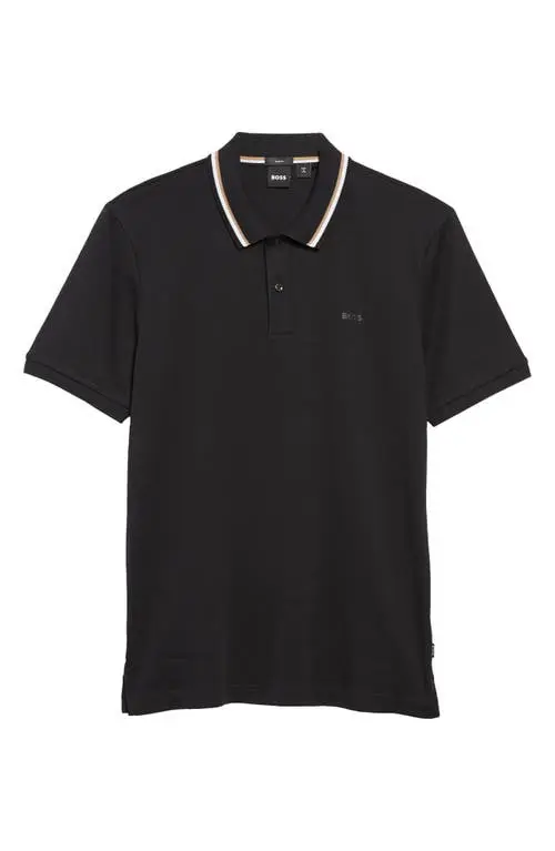 BOSS Penrose Tipped Polo - Blk