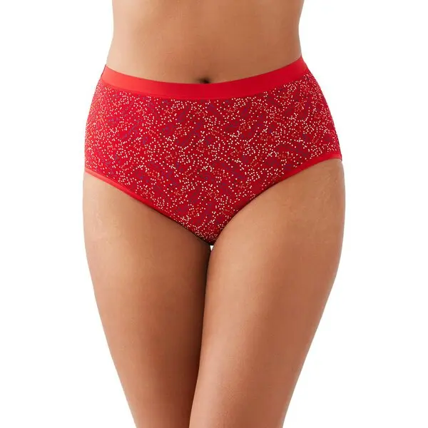 Wacoal Understated Cotton Blend Briefs - Equestrian Red Scattered Dots