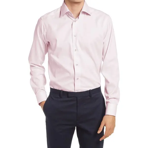 Eton Slim Fit Solid Dress Shirt - Pink
