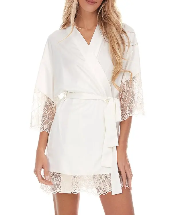 Flora Nikrooz Gabby Satin Kimono Robe - Ivory