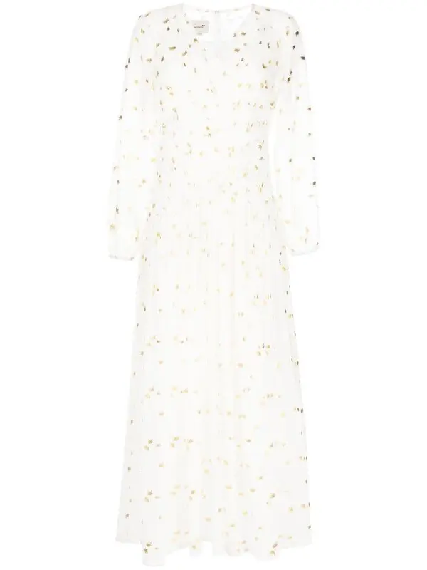 BAMBAH Polka Dot Pattern Kaftan - White