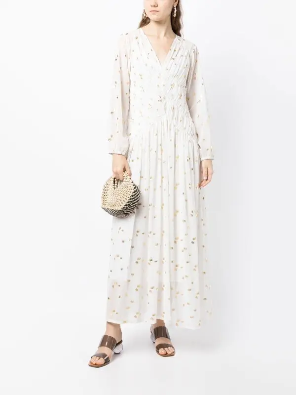 BAMBAH Polka Dot Pattern Kaftan - White
