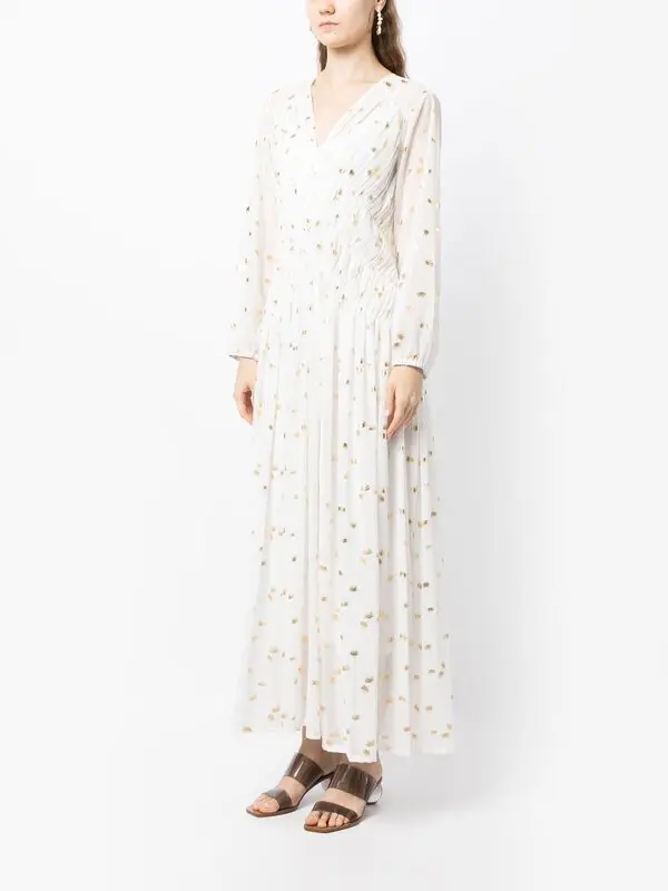 BAMBAH Polka Dot Pattern Kaftan - White