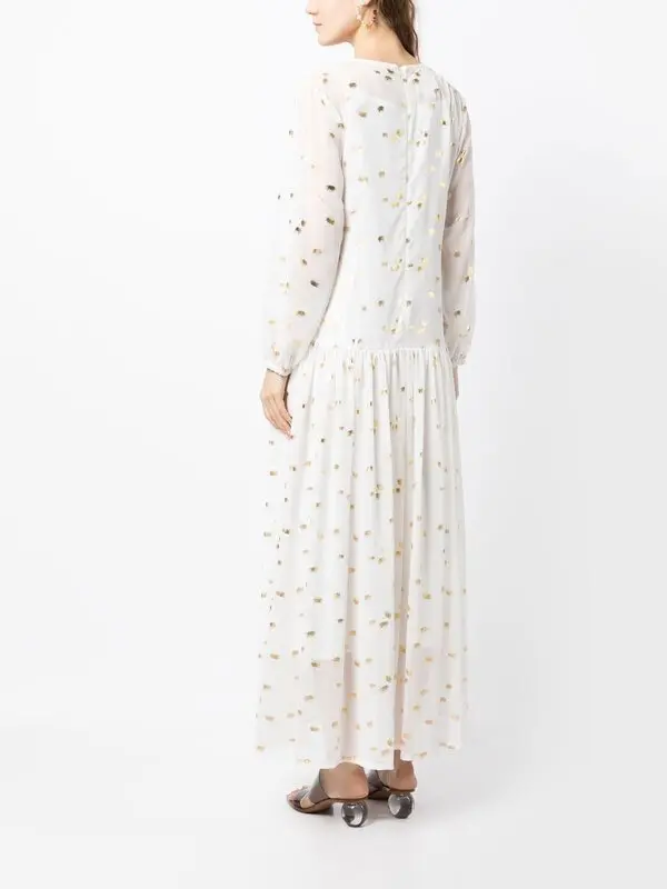 BAMBAH Polka Dot Pattern Kaftan - White