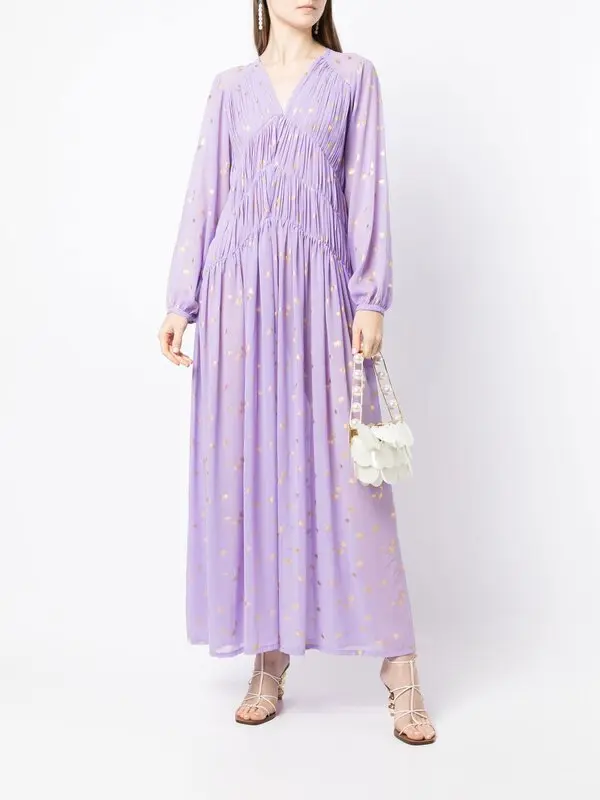BAMBAH Polka-dot Print Long Dress - Purple