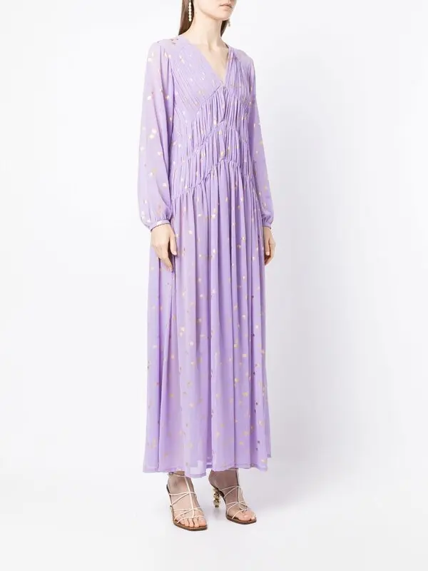 BAMBAH Polka-dot Print Long Dress - Purple