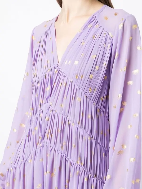 BAMBAH Polka-dot Print Long Dress - Purple