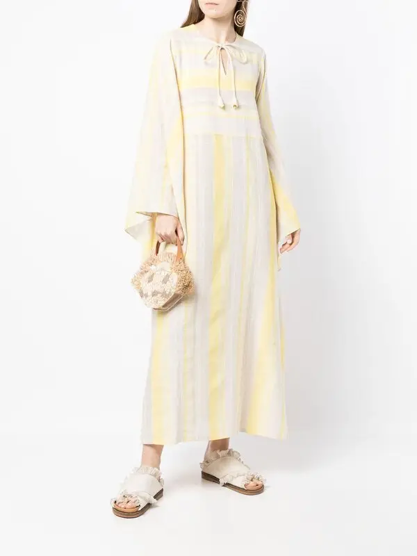 BAMBAH Striped Tie-fastening Kaftan Dress