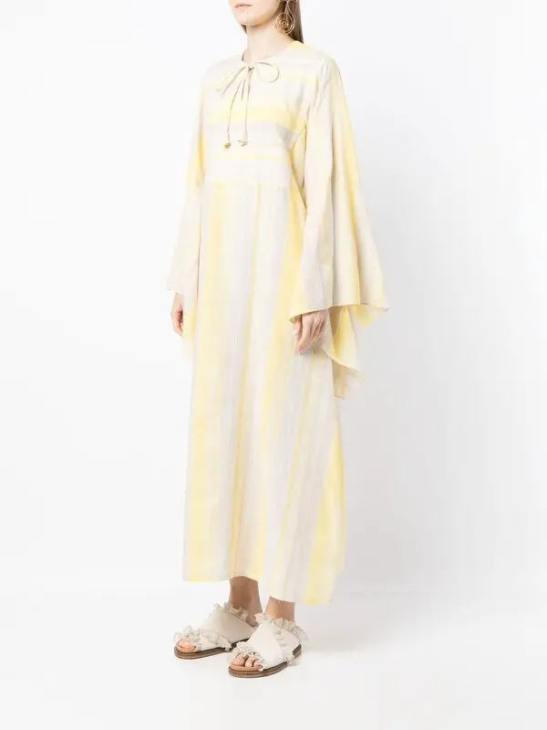 BAMBAH Striped Tie-fastening Kaftan Dress
