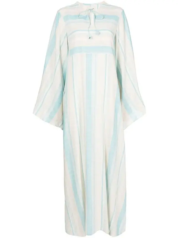 BAMBAH Striped Maxi Shirt Dress - Blue