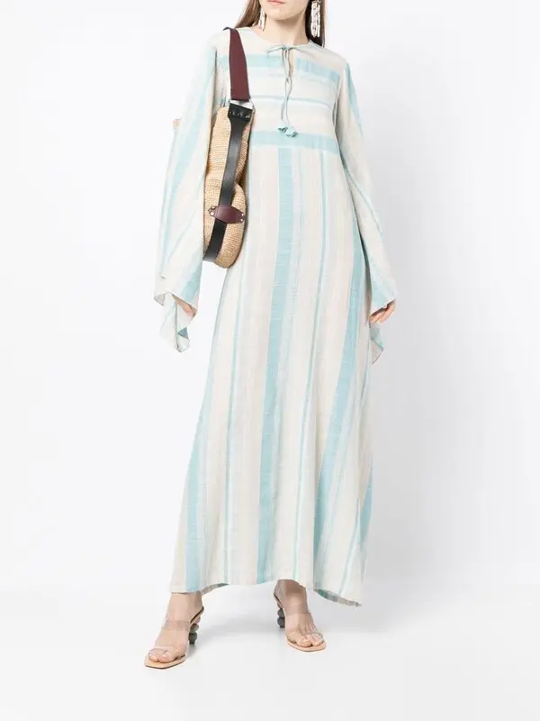 BAMBAH Striped Maxi Shirt Dress - Blue