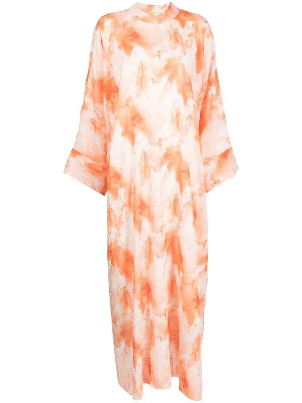 BAMBAH Gardenia Printed Kaftan Dress - Orange