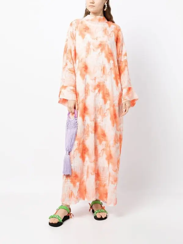 BAMBAH Gardenia Printed Kaftan Dress - Orange