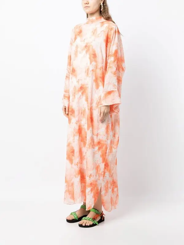 BAMBAH Gardenia Printed Kaftan Dress - Orange
