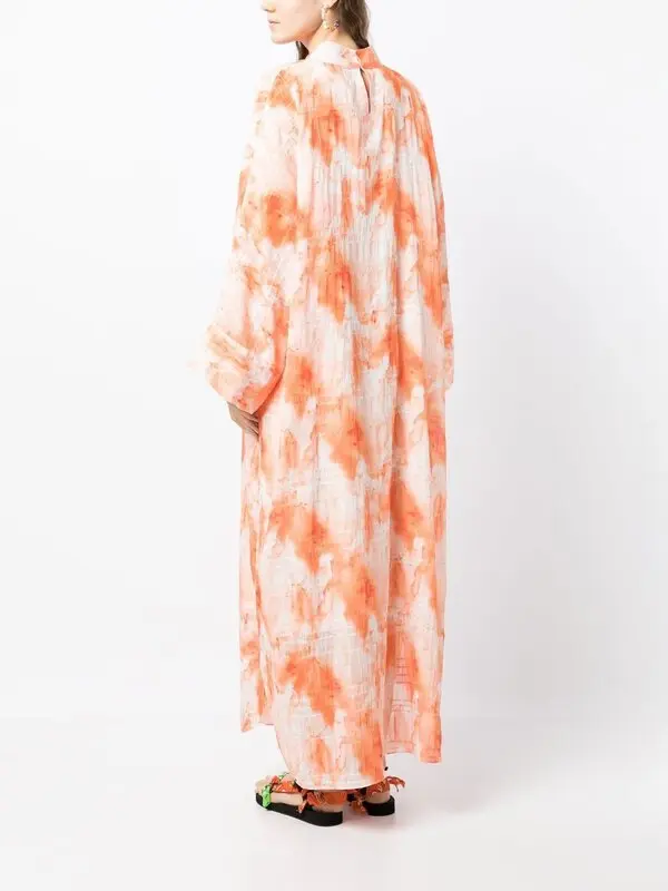 BAMBAH Gardenia Printed Kaftan Dress - Orange